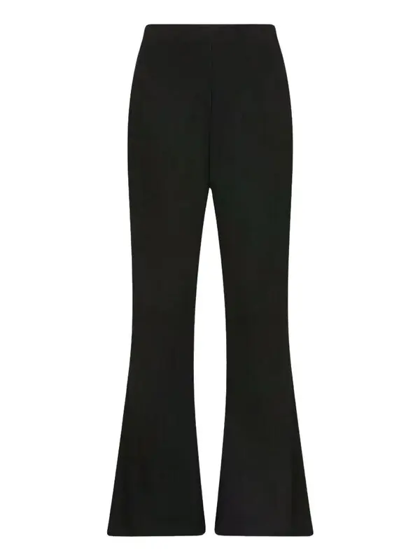 IZAAK AZANEI Ribbed Knit Flared Trousers - Black