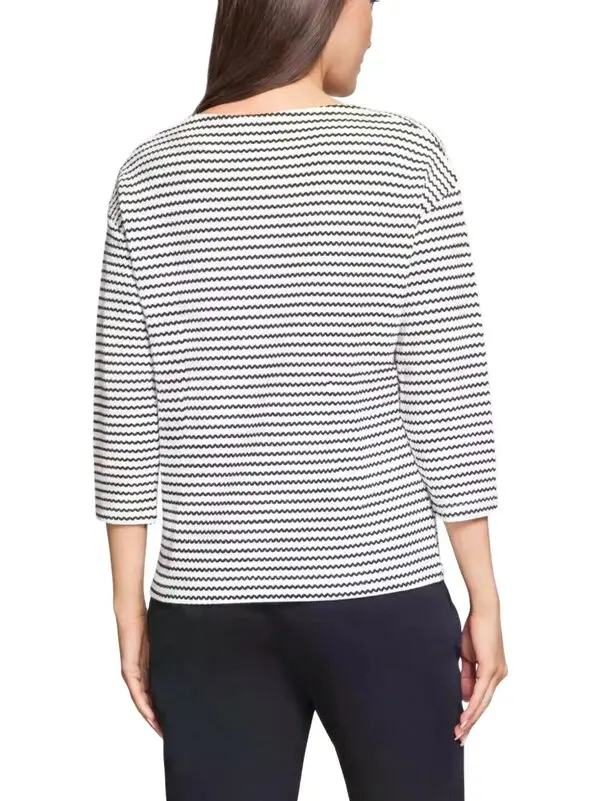 BETTY & CO Patterned Square Neck 3/4 Sleeve Top - Black