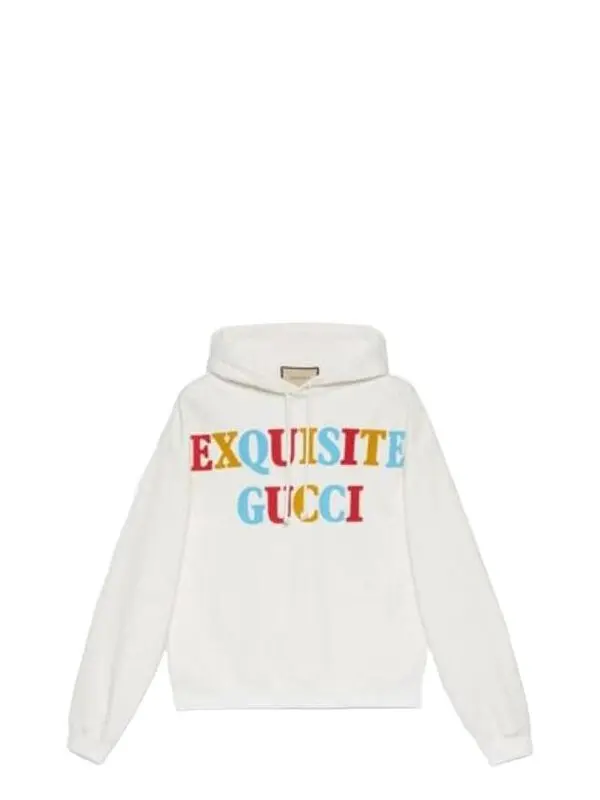 Gucci Exquisite Logo Hooded Sweatshirt - White