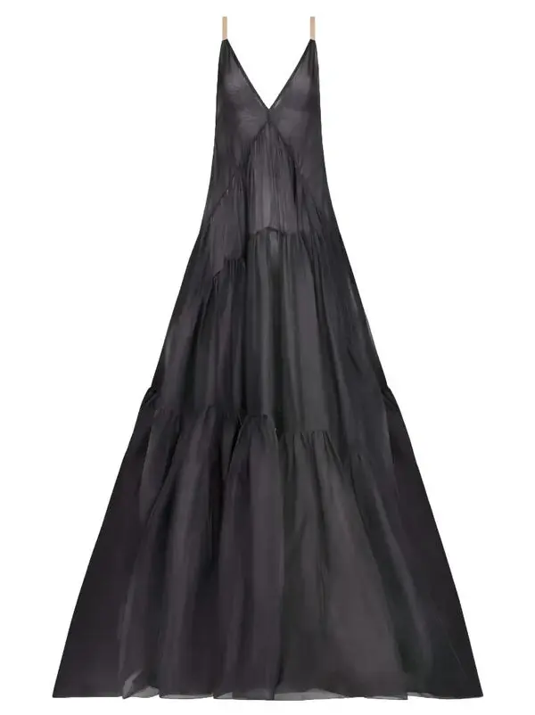 TEMILY Sequin-embellished Tiered Maxi Dress - Black