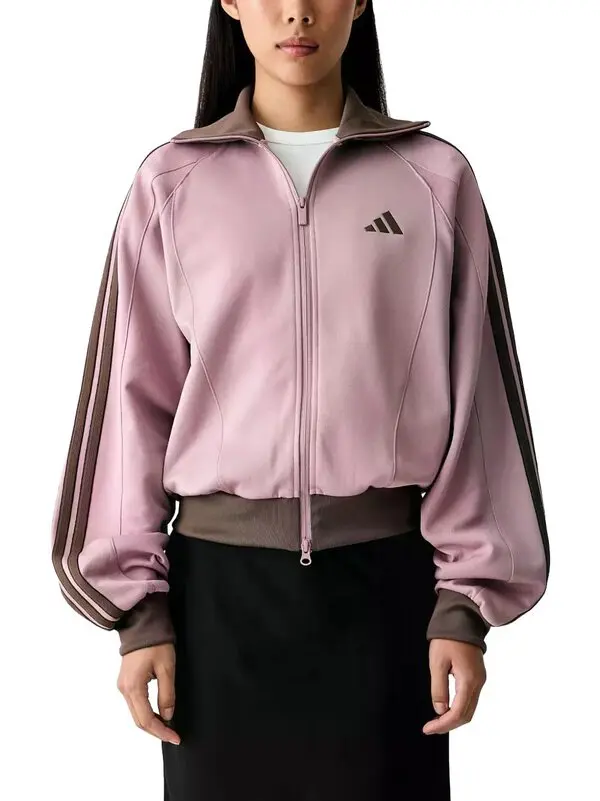 Adidas Embroidered Logo Side-stripe Track Jacket - Pink