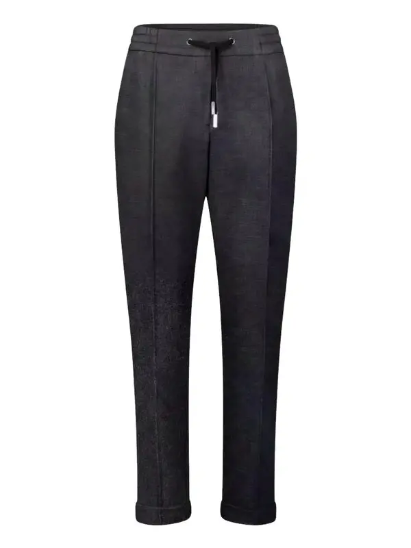 BETTY & CO Drawstring Waist Turn-up Trousers - Black
