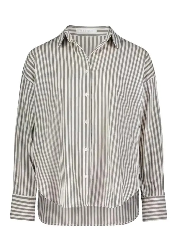 BETTY & CO Vertical Stripe Long Sleeve Shirt - Green