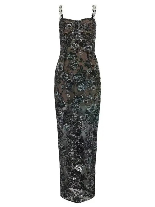 BRONX AND BRONCO Dahlia Sequin-embellished Maxi Dress - Black