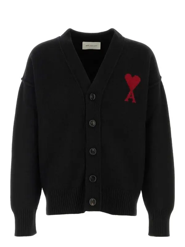 AMI Paris Wool Cardigan - Black