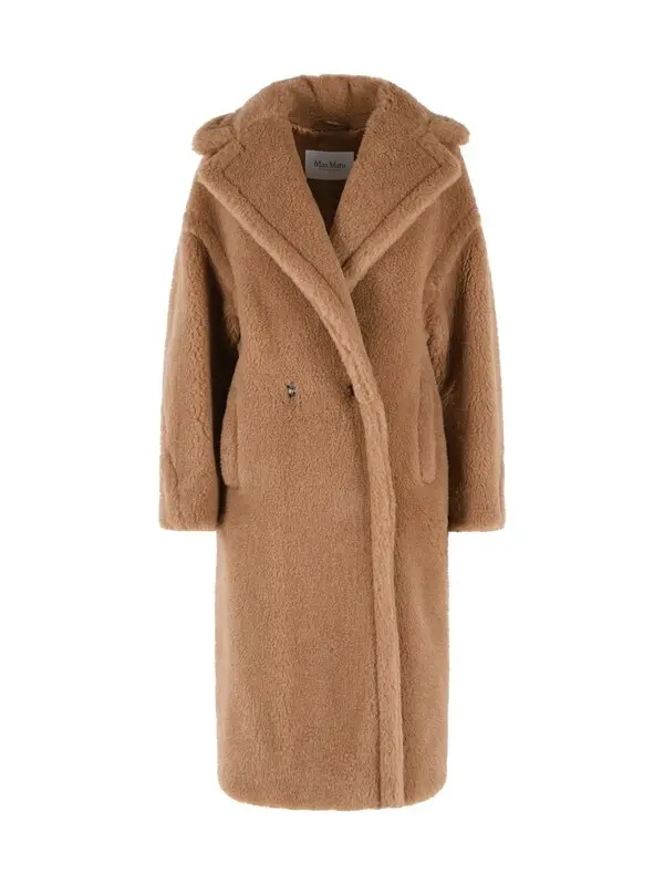Max Mara Teddy Camel And Silk Coat - Brown