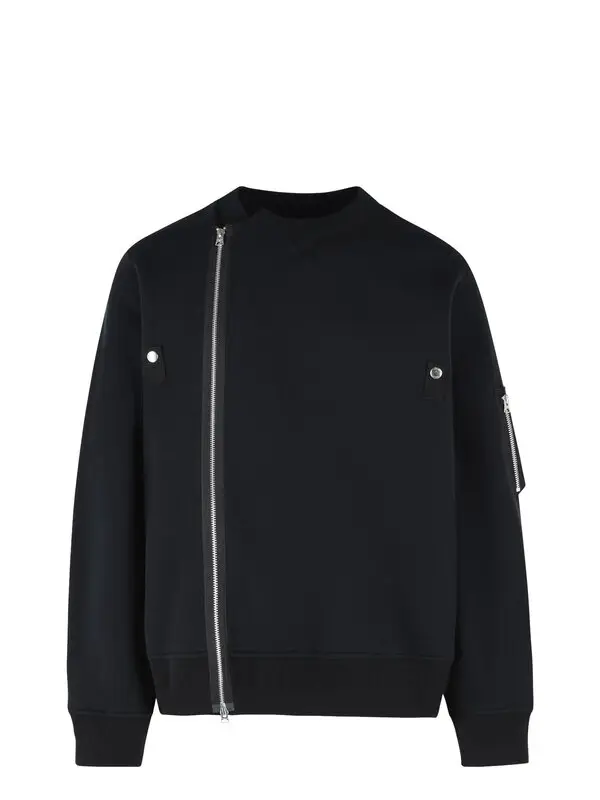 Sacai Cotton Blend Sweatshirt - Black