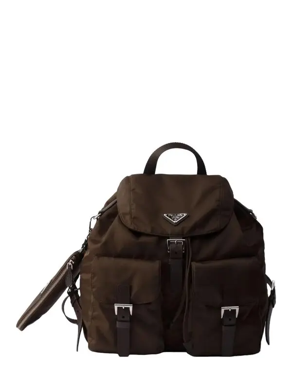 Prada Medium Re-nylon Backpack With Pouch - Brown