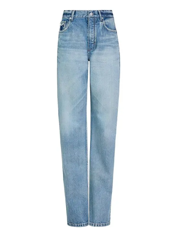 Alaïa Straight Leg Denim Pants - Blue