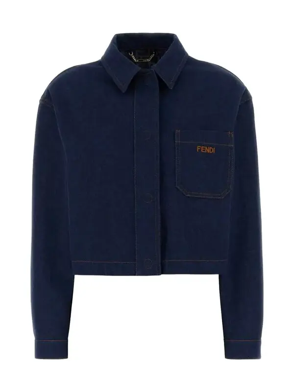 Fendi Ff Reverse Denim Jacket - Blue