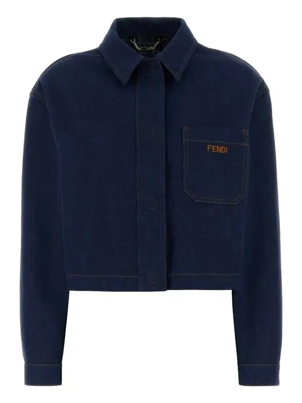 Fendi Ff Reverse Denim Jacket - Blue