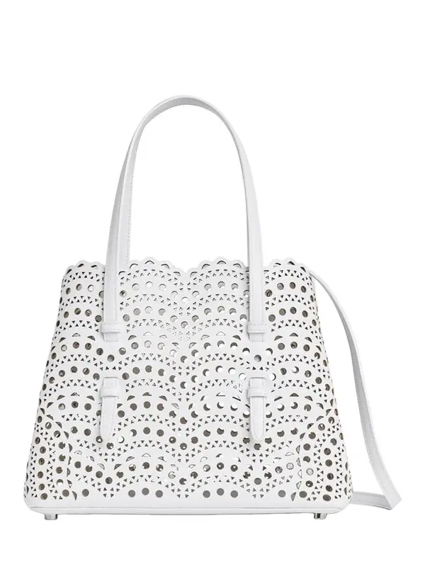 Alaïa Mina 25 Tote Bag In Vienne - White