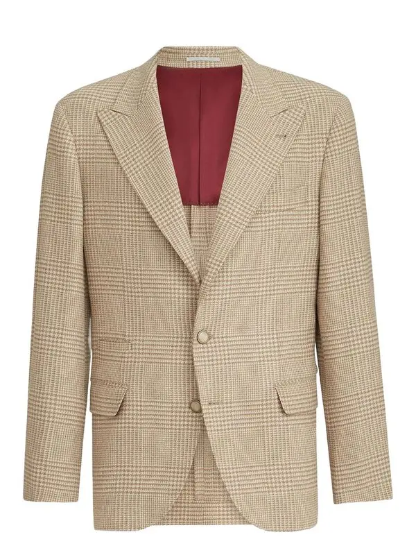 Brunello Cucinelli Cashmere Blend Checked Single-breasted Blazer - Multicolor