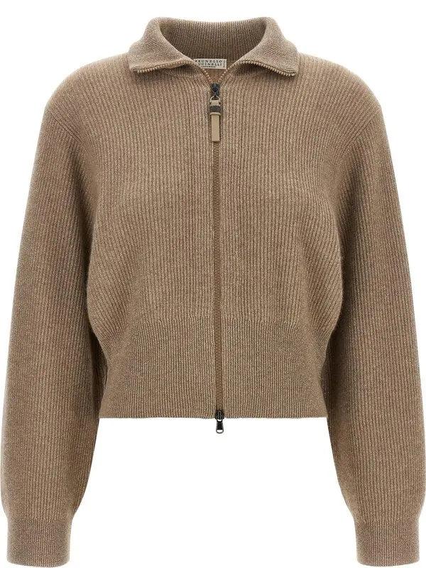 Brunello Cucinelli Cashmere Sparkling Cardigan - Brown