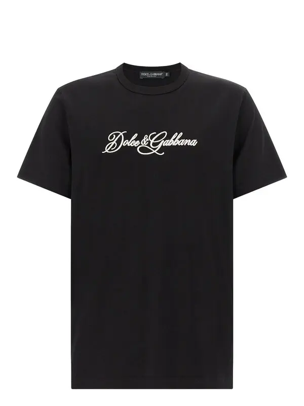 Dolce & Gabbana Logo Embroidery T-shirt - Black
