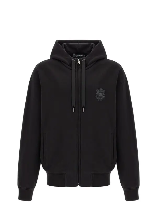 Dolce & Gabbana Embroidered Logo Hoodie - Black