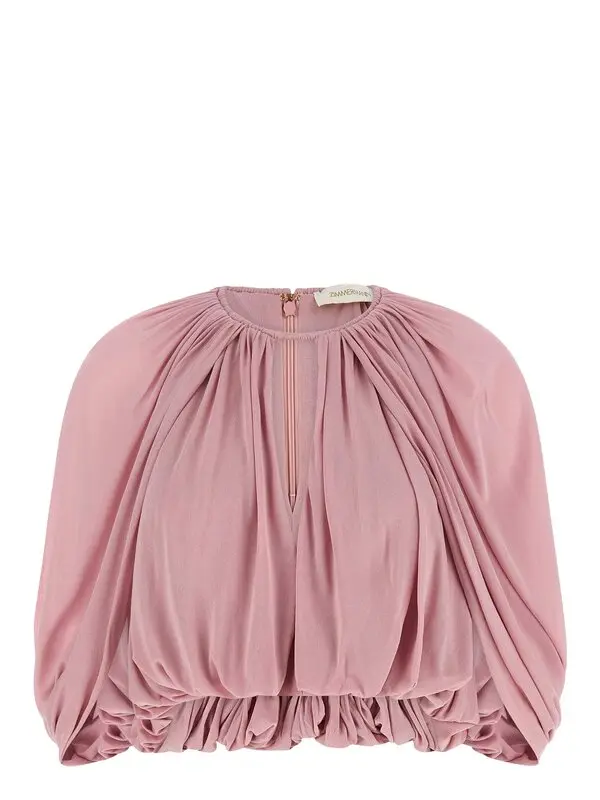 Zimmermann Alchemy Fluid Viscose Cape Blouse - Pink