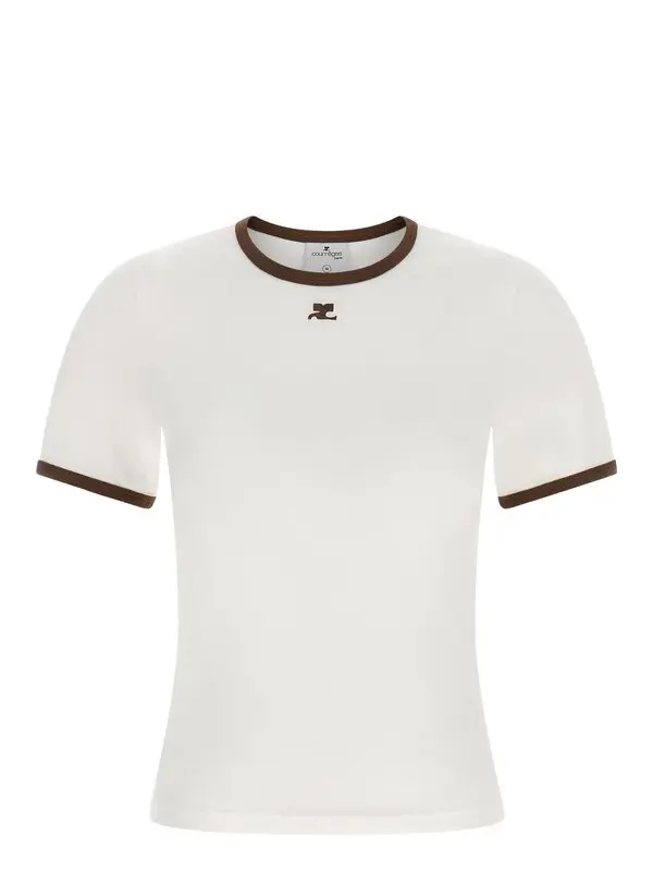 COURREGES Courrèges Signature Contrast T-shirt - Brown