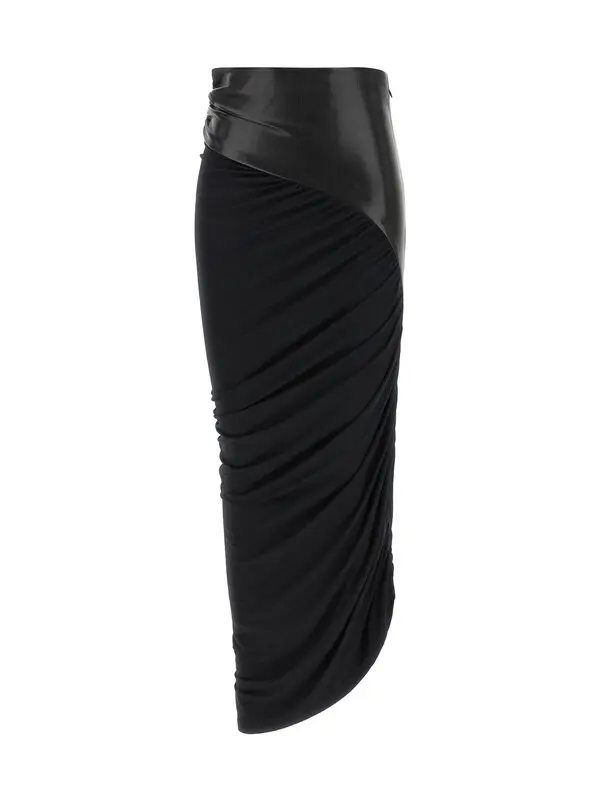 Andamane Ursula Asymmetrical Midi Skirt - Black
