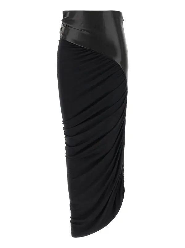 Andamane Ursula Asymmetrical Midi Skirt - Black