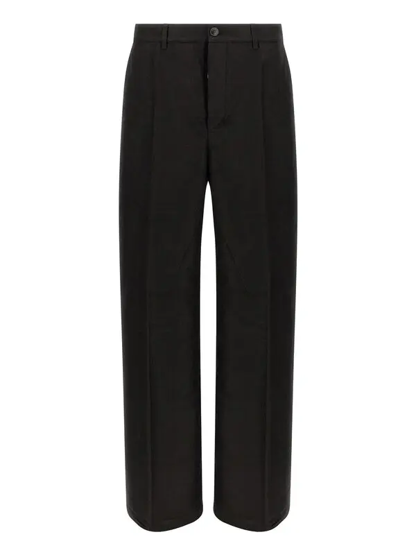 Rick Owens Work Trousers In Ramie Blend - Black
