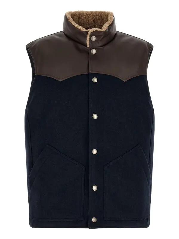 Brunello Cucinelli Paneled Padded Vest - Blue
