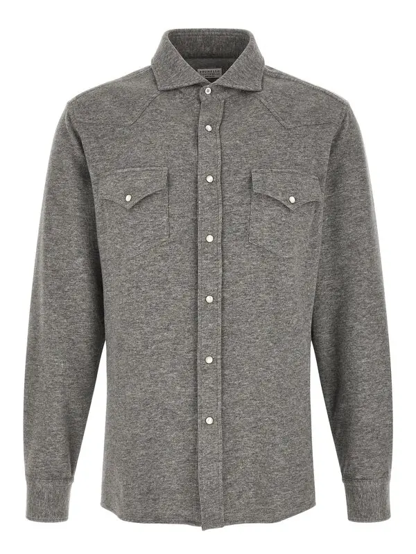 Brunello Cucinelli Western Shirt - Gray
