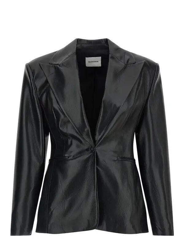 Andamane Toni Leather-effect Technical Fabric Blazer - Black