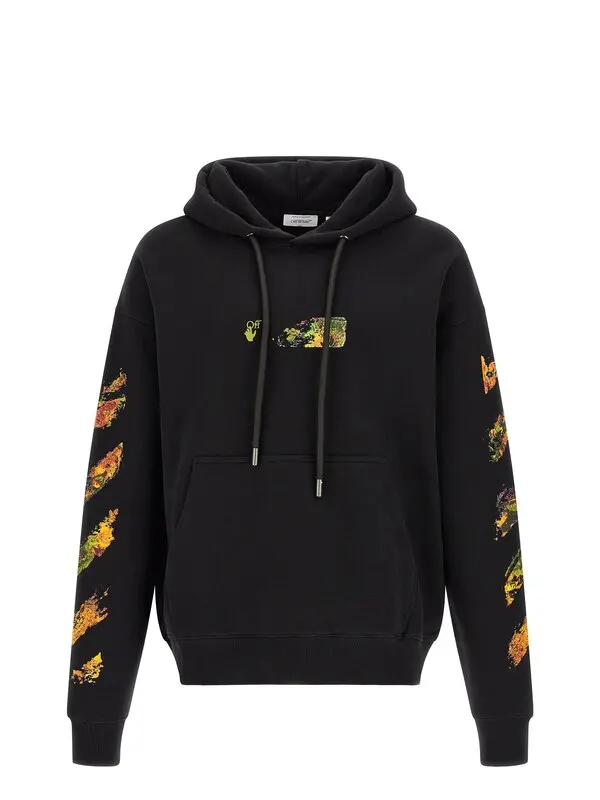 Off-White Spices Arrow Skate" Cotton Hoodie - Black