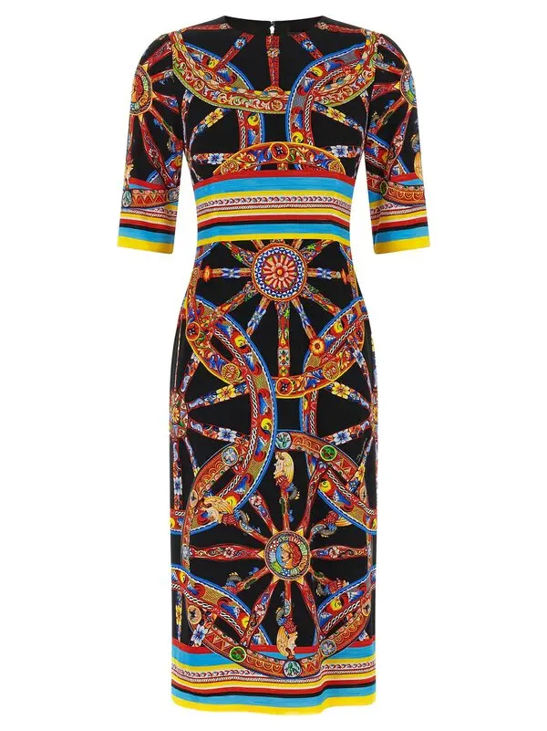 Dolce & Gabbana Carretto' Print Sheath Dress - Multicolor