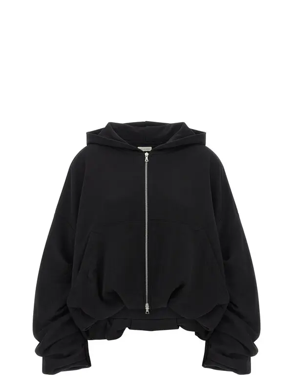 Dries Van Noten Hannett" Oversized Cotton Hoodie With Zip Closure - Black