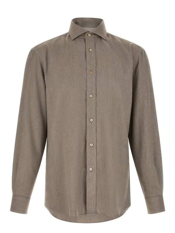 Brunello Cucinelli Herringbone Shirt - Gray