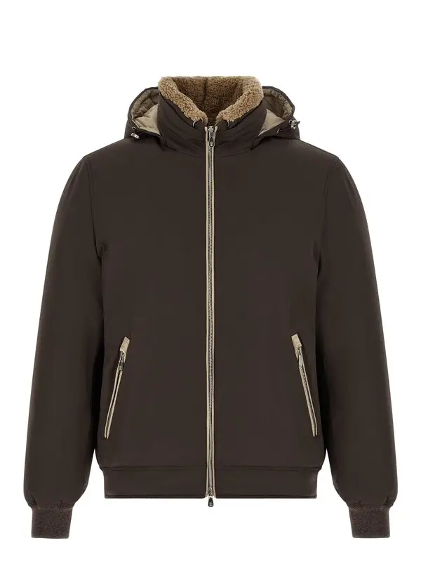 Brunello Cucinelli Detachable Hood Down Jacket - Brown