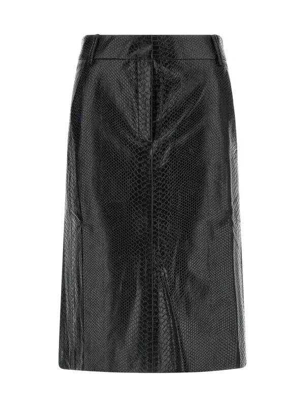 Andamane New Xania" Embossed Leather-effect Pencil Skirt - Black