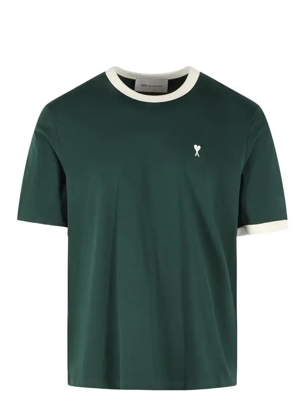 AMI Paris Cotton T-shirt - Green