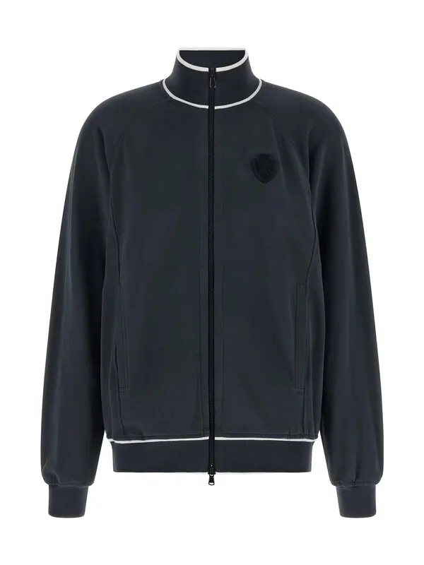 Brunello Cucinelli Cotton Heraldic Patch Sweatshirt - Blue