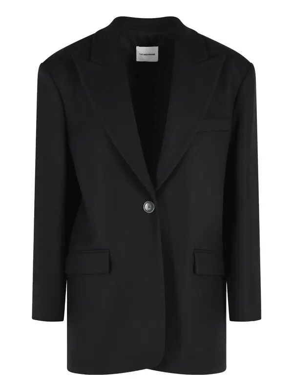 Andamane The Attico Teresa Virgin Wool Oversize Blazer - Black