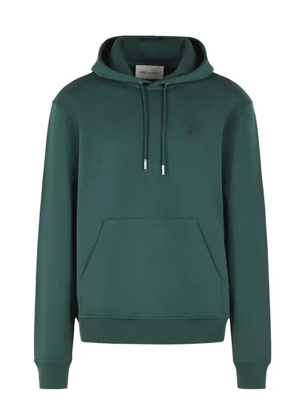 AMI Paris Cotton Zip-up Hoodie - Green