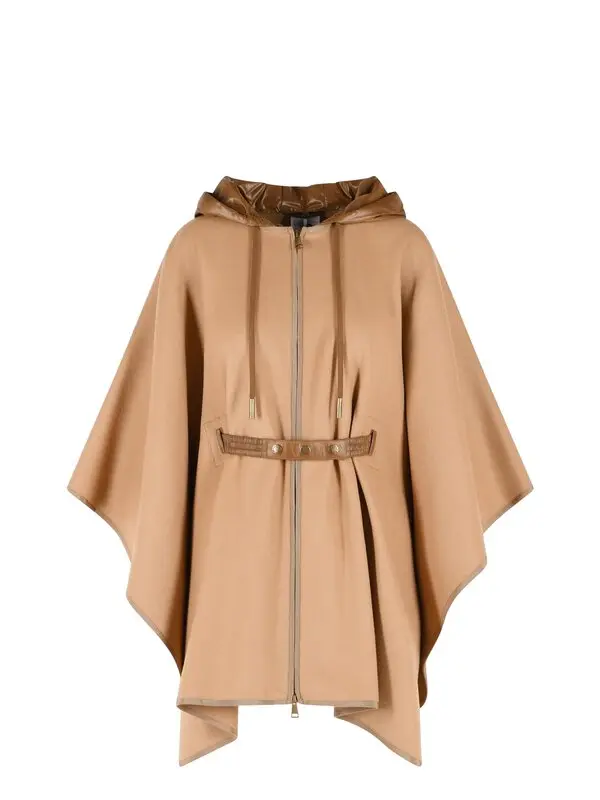 Moncler Virgin Wool Blend Cape - Cream