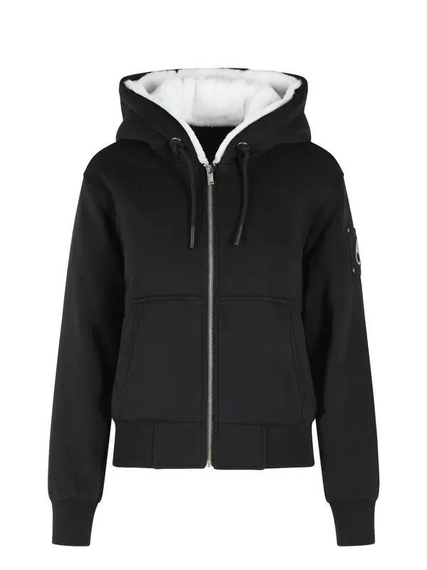 Moose Knuckles Cotton Blend Sweatshirt With Removable Bunny Insert - Black