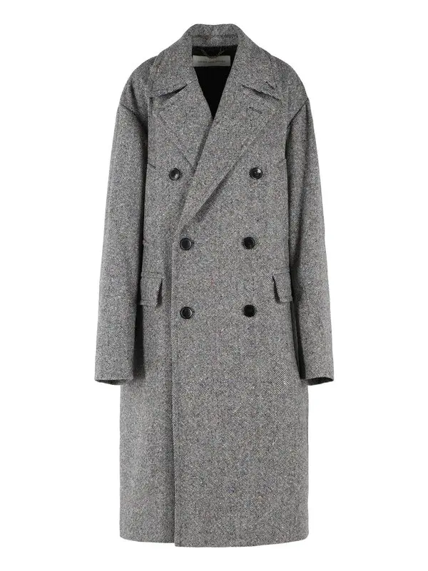 Dries Van Noten Grey Wool Coat - Gray