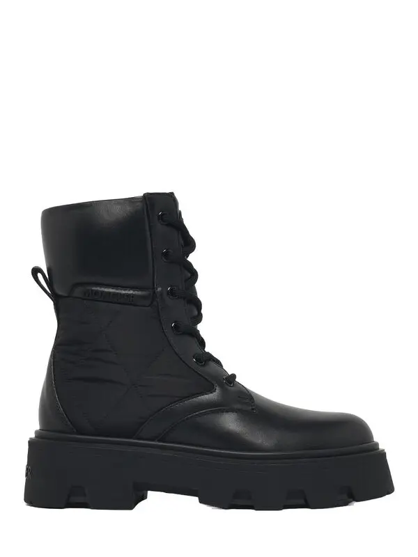 Moncler Aurea Leather Blend Boots - Black
