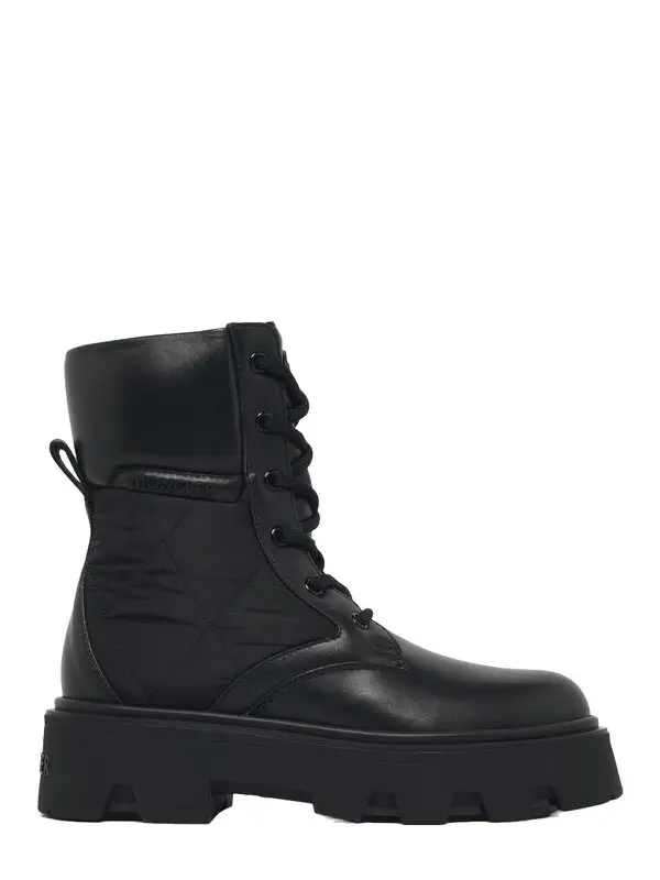 Moncler Aurea Leather Blend Boots - Black