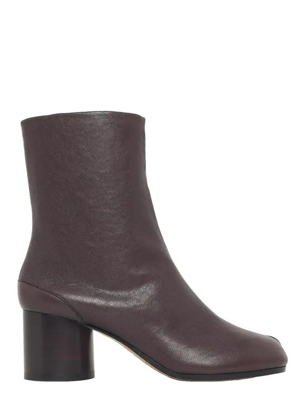 MAISON MARGIELA Tabi Leather Ankle Boots - Brown