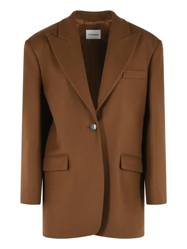 Andamane The Attico Teresa Oversize Virgin Wool Blazer - Brown
