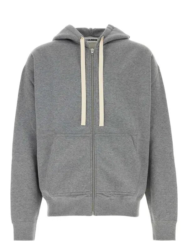JIL SANDER Grey Cotton Sweatshirt - Gray