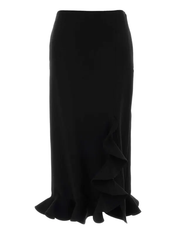 Moschino Jersey Skirt With Ruffle Detail - Black