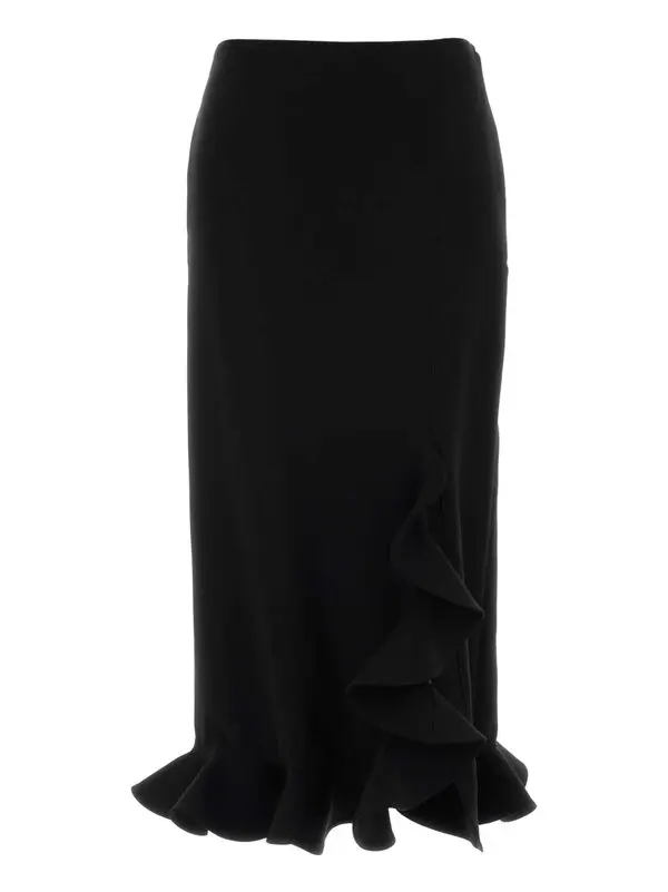 Moschino Jersey Skirt With Ruffle Detail - Black
