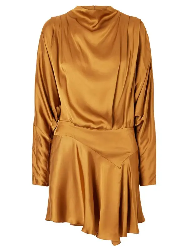 Isabel Marant Étoile Neline Satin Mini Dress - Brown