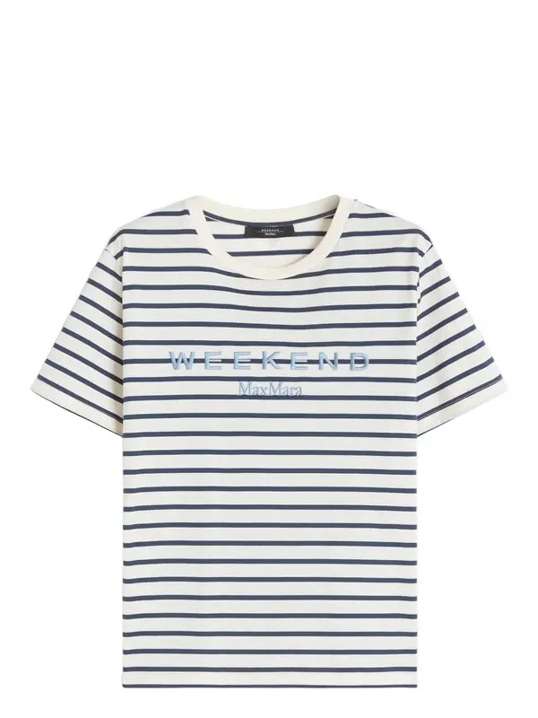 Max Mara Embroidered Stripe T-shirt - Blue
